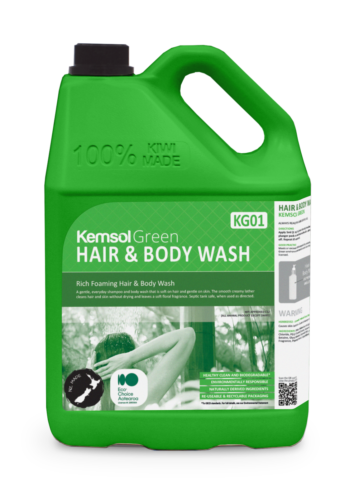 Kemsol Green Hair & Body Wash - Eco Choice Aotearoa